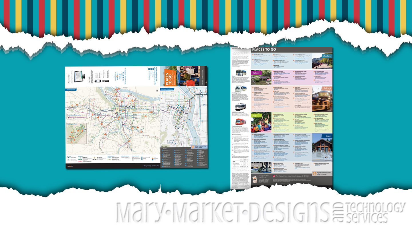 Fold-Up Map & Event Brochure – Mary Market Designs & Technology Services
